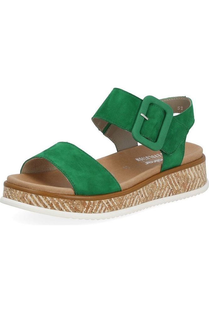 Rieker ladies sandals W0800-52 In green - Meeks Shoes